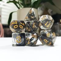 China Black smoke crystal Resin Boarding Dice Set  dnd dice for sale