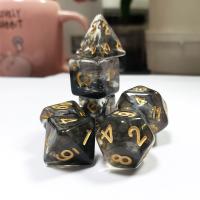 China Black smoke crystal Resin Boarding Dice Set  dnd dice for sale