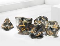China Black smoke crystal Resin Boarding Dice Set  dnd dice for sale