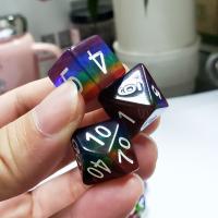 China Rainbow Crystal Resin Boarding Dice Set  dnd dice for sale