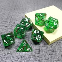 China Sprite green crystal Resin Boarding Dice Set  dnd dice for sale