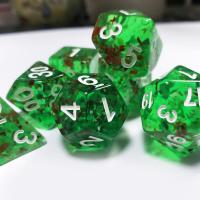 China Sprite green crystal Resin Boarding Dice Set  dnd dice for sale