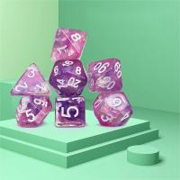 China Colorful pink purple starry sky Resin Boarding Dice Set  dnd dice for sale
