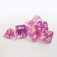 China Colorful pink purple starry sky Resin Boarding Dice Set  dnd dice for sale