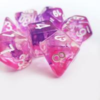 China Colorful pink purple starry sky Resin Boarding Dice Set  dnd dice for sale