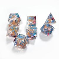 China Khaki liquid flow sand Resin multi -noodle tablet game dice set  dnd dice for sale