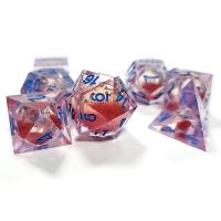 China Red flow sand Resin multi -noodle tablet game dice set  dnd dice for sale