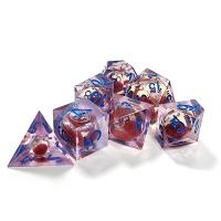 China Red flow sand Resin multi -noodle tablet game dice set  dnd dice for sale