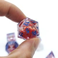 China Red flow sand Resin multi -noodle tablet game dice set  dnd dice for sale