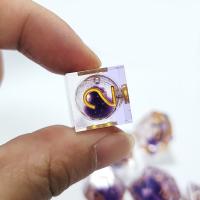 China Purple flowing sand Resin multi -noodle tablet game dice set  dnd dice for sale