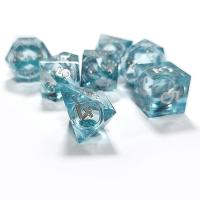 China The color of the ocean ​ Resin multi -noodle tablet game dice set  dnd dice for sale