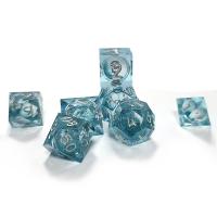 China The color of the ocean ​ Resin multi -noodle tablet game dice set  dnd dice for sale