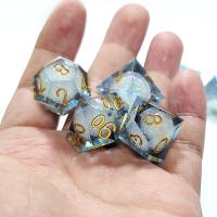 China White flow sand ​ Resin multi -noodle tablet game dice set  dnd dice for sale