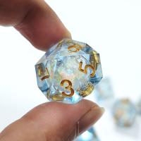 China White flow sand ​ Resin multi -noodle tablet game dice set  dnd dice for sale