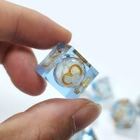 China White flow sand ​ Resin multi -noodle tablet game dice set  dnd dice for sale