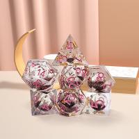 China Brown Flowing Sand​ Resin Polyhedral Dice Chipping Resistant for sale