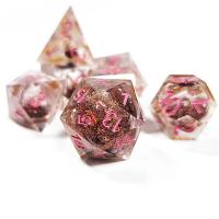 China Brown Flowing Sand​ Resin Polyhedral Dice Chipping Resistant for sale