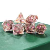 China Brown Flowing Sand​ Resin Polyhedral Dice Chipping Resistant for sale
