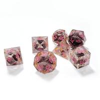 China Brown Flowing Sand​ Resin Polyhedral Dice Chipping Resistant for sale