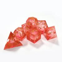 China Light Red Crystal Resin Polyhedral Dice Tasteless Non Toxic for sale