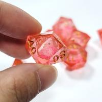 China Light Red Crystal Resin Polyhedral Dice Tasteless Non Toxic for sale