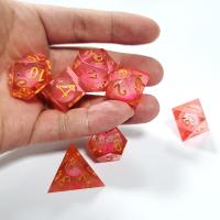 China Light Red Crystal Resin Polyhedral Dice Tasteless Non Toxic for sale