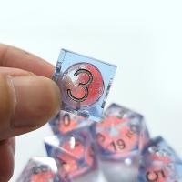 China Pink Flow Sand Blue Crystal Resin Dice Multi Sided Handmade for sale