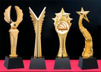 China Medal Style Custom Resin Trophies Gold Or Silver Plated for sale