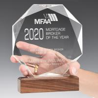 China Wooden Base Custom Resin Trophies Personalized Crystal Trophy for sale
