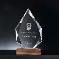 China Wooden Base Custom Resin Trophies Personalized Crystal Trophy for sale