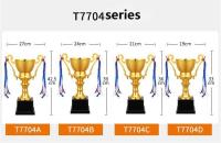 China Customized Metal Trophy Cup 32cm Hight Tear Resistant for sale