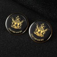 China Golden Color Metal Badge 2.5cm 2.8cm 3cm Metal Brooch for sale