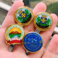 China Golden Color Metal Badge 2.5cm 2.8cm 3cm Metal Brooch for sale