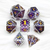 China Purple resin&snowflake metal frame tabletop role-playing game specific multi sided dice set for sale