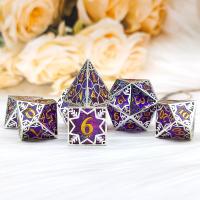 China Purple resin&snowflake metal frame tabletop role-playing game specific multi sided dice set for sale