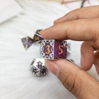 China Purple resin&snowflake metal frame tabletop role-playing game specific multi sided dice set for sale