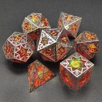 China Purple resin&snowflake metal frame tabletop role-playing game specific multi sided dice set for sale
