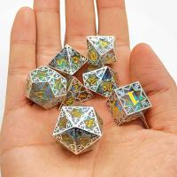 China Purple resin&snowflake metal frame tabletop role-playing game specific multi sided dice set for sale