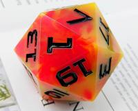 China Single 20 Sided Glowing Resin Game Dice DND COC TRPG for sale