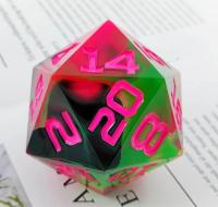 China Single 20 Sided Glowing Resin Game Dice DND COC TRPG for sale
