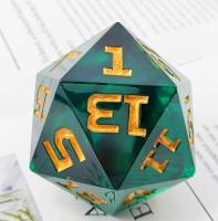 China Single 20 Sided Glowing Resin Game Dice DND COC TRPG for sale