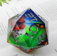 China Single 20 Sided Glowing Resin Game Dice DND COC TRPG for sale