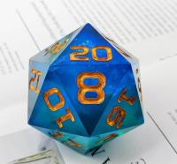 China Single 20 Sided Glowing Resin Game Dice DND COC TRPG for sale