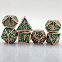 China Luxurious Metal Polyhedral Dice 8 Active Colors TRPG Dungeons And Dragons Dnd Metal Dice Set for sale