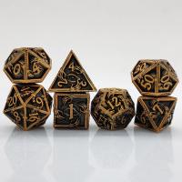 China Luxurious Metal Polyhedral Dice 8 Active Colors TRPG Dungeons And Dragons Dnd Metal Dice Set for sale