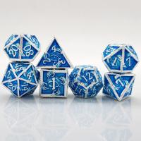 China Luxurious Metal Polyhedral Dice 8 Active Colors TRPG Dungeons And Dragons Dnd Metal Dice Set for sale