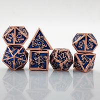 China Luxurious Metal Polyhedral Dice 8 Active Colors TRPG Dungeons And Dragons Dnd Metal Dice Set for sale