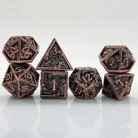 China Luxurious Metal Polyhedral Dice 8 Active Colors TRPG Dungeons And Dragons Dnd Metal Dice Set for sale