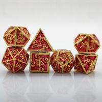 China Luxurious Metal Polyhedral Dice 8 Active Colors TRPG Dungeons And Dragons Dnd Metal Dice Set for sale