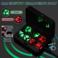 China Plastic LED Luminous Dice Rechargeable Football Table Game Multi Faced Dice Set for sale